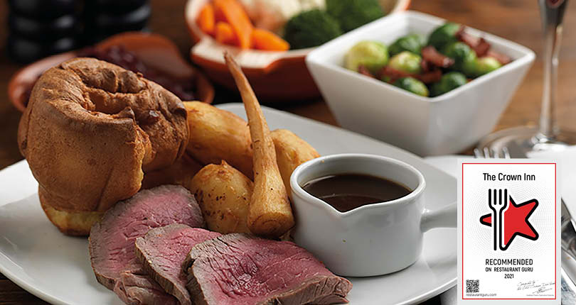 The Crown Inn awarded 2021 Restaurant Guru recommendation